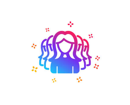 Group of Women icon. Human communication symbol. Teamwork sign. Dynamic ...