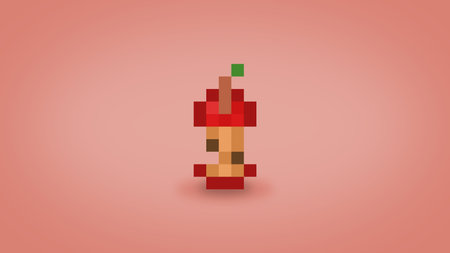 Photo of Pixel 8 bit red apple core - ID:1-183109753 - Royalty Free ...