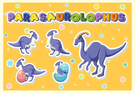 Vector of Set of cute parasaurolophus - ID:1-187112765 - Royalty Free ...