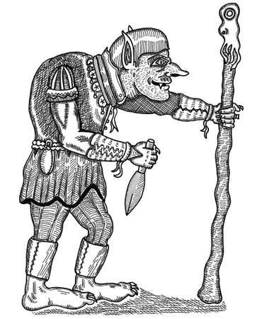 Hunch back goblin on white background, vector illustration.:: tasmeemME.com