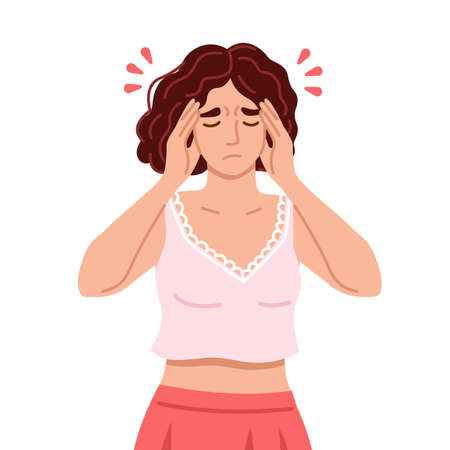 Vector of Woman suffering from tension - ID:1-185154497 - Royalty Free ...