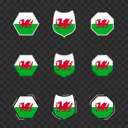 Vector of National symbols of Wales on a - ID:1-183574393 - Royalty ...