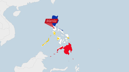 Vector of Philippines map highlighted in - ID:1-186283887 - Royalty ...