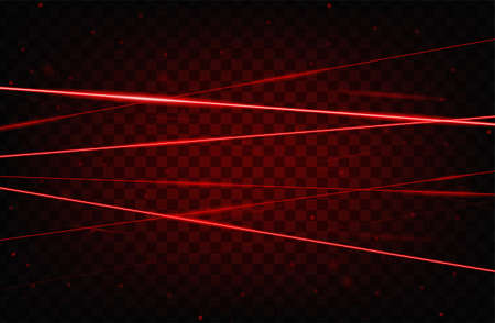 Red realistic laser beam background. Laser rays iolated on transparent ...