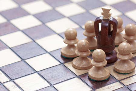 Business concept of win or defeat, loss, end of the game. Chessboard ...