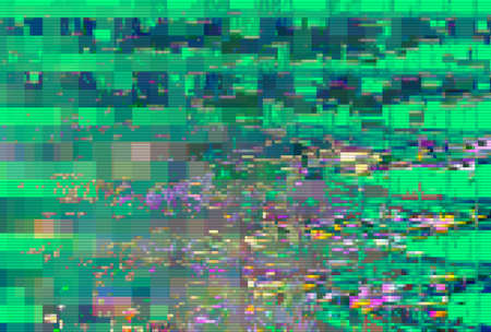 Glitch digital screen pattern green background noise, abstract ...