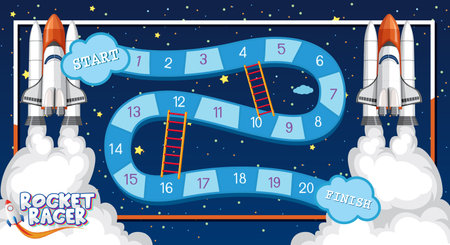 Game template with space theme background illustration - Stock Image ...