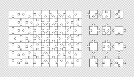 Vector of puzzle pieces. Jigsaw outline - ID:1-182383618 - Royalty Free ...