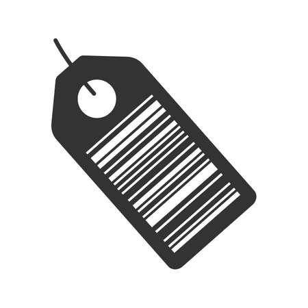 Barcode label glyph icon. Serial number. Silhouette symbol. Negative ...