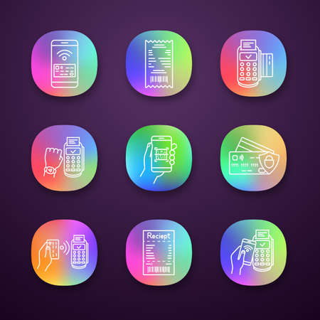 Vector of NFC payment app icons set. Pay - ID:1-111794278 - Royalty Free Image - Stocklib
