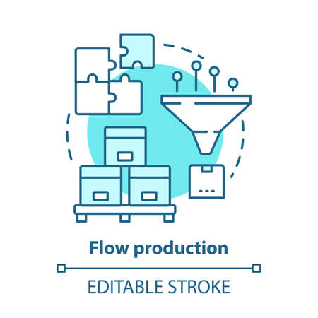 Vector of Flow production blue concept - ID:1-129671857 - Royalty Free ...