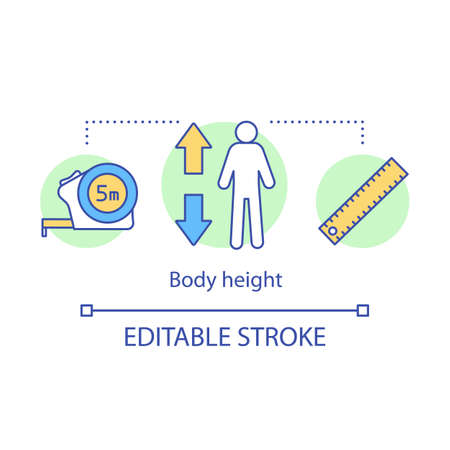 Body height measurement concept icon. Monitoring body growth with ...