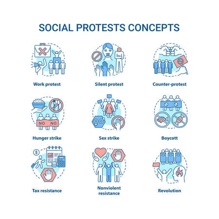 Vector of Social protests concept icons - ID:1-129877815 - Royalty Free ...