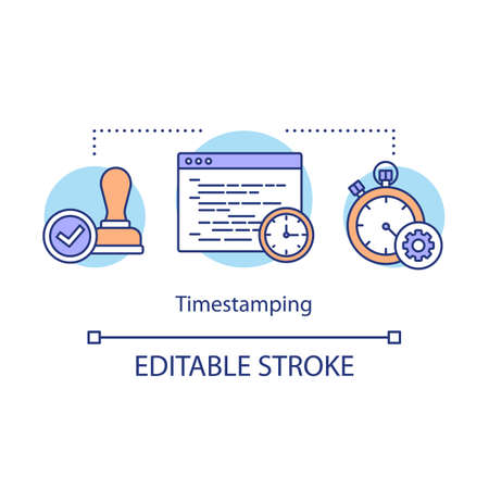 Vector of Timestamping concept icon. - ID:1-129943654 - Royalty Free ...