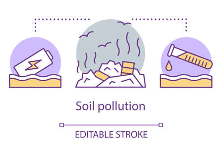 Vector of Soil pollution concept icon. - ID:131291648 - Royalty Free ...