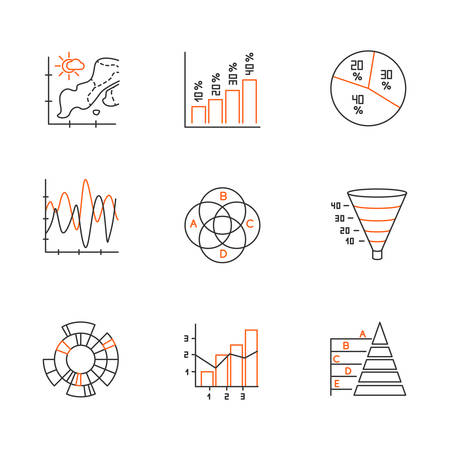 Vector of Chart and graph linear icons - ID:134837275 - Royalty Free ...