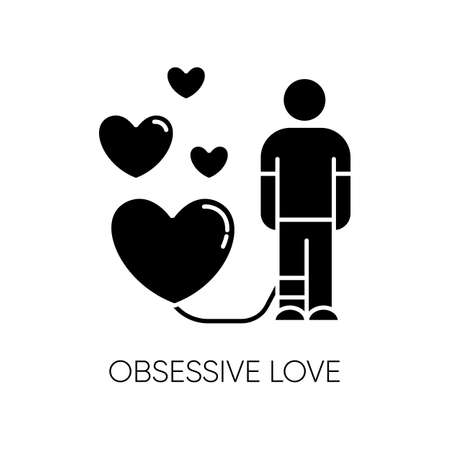 Vector of Obsessive love glyph icon. - ID:1-136398539 - Royalty Free ...