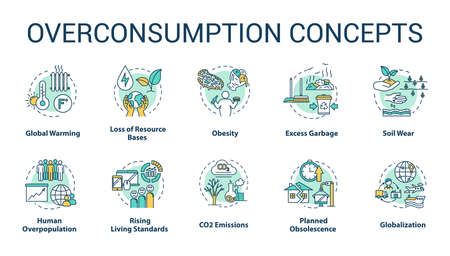 Vector of Overconsumption concept icons - ID:1-139038007 - Royalty Free ...