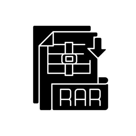 Vector of RAR file black glyph icon. - ID:1-155973256 - Royalty Free ...