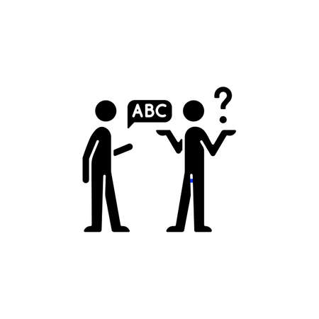 Vecteur de Language barriers black glyph - ID:173140117 - image libre ...