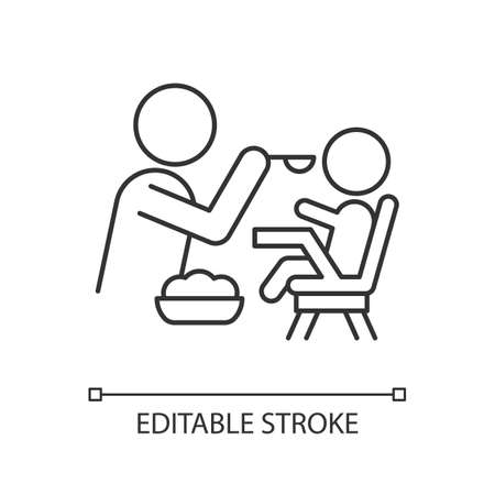 Vector of Feeding in highchair linear - ID:1-173750029 - Royalty Free ...