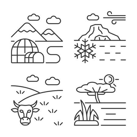 Vector of Climate zones linear icons - ID:1-177589234 - Royalty Free ...