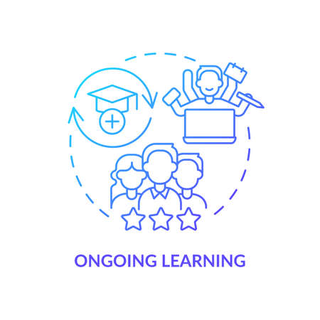 Vector of Ongoing learning blue gradient - ID:1-185602962 - Royalty ...