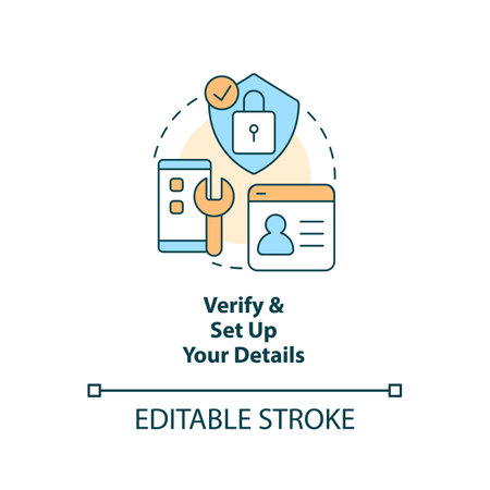 Vector of Verify and set up details - ID:1-193511197 - Royalty Free ...