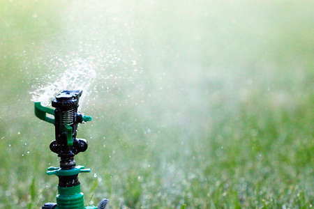 drops in a cloud of water with a sprinkler - Stock Image - Everypixel