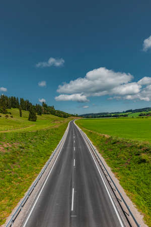 German Highway through green landscape - Stock Image - Everypixel