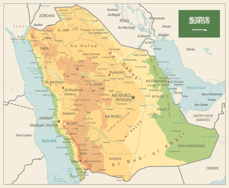 Vector of Saudi Arabia Physical Map - ID:122683702 - Royalty Free Image ...
