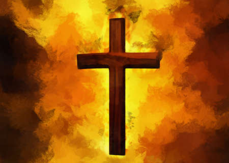 Flaming Cross Christian Art (Vector)のイラスト素材 [40008501943] - イメージマート