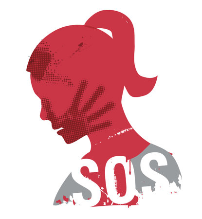 Vector of SOS Violence against woman. - ID:1-46098319 - Royalty Free ...