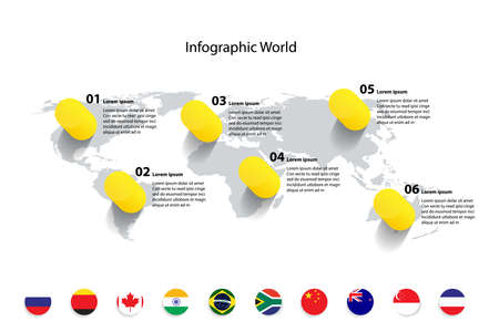 Vector of infographic country world map, - ID:1-126435294 - Royalty ...