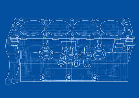Vector of Engine block sketch. Vector - ID:1-124948992 - Royalty Free ...