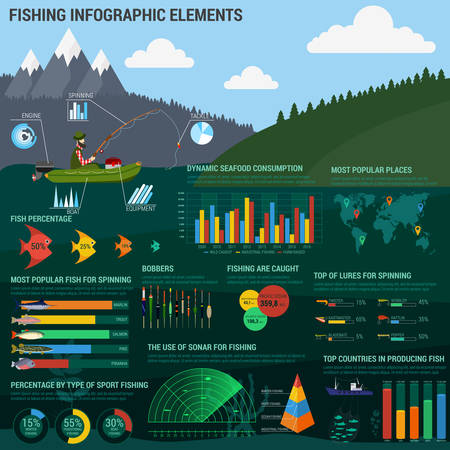 Vector of Fishing infographics with - ID:1-60019196 - Royalty Free ...