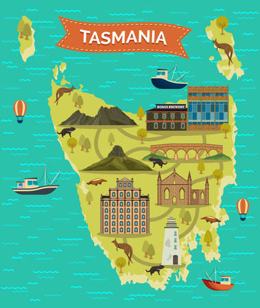 Vector of Tasmania map or Tassie island, - ID:1-133591602 - Royalty ...
