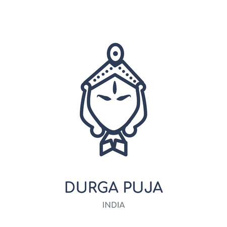 durga puja icon. durga puja linear symbol design from India collection ...