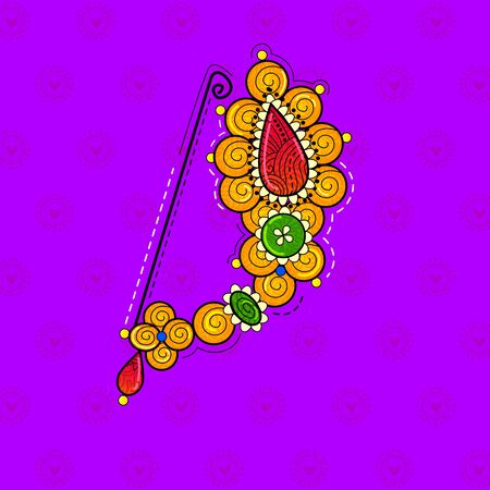 vector design of desi (indian) art style Maharashtrian nose pin ...