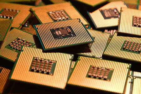old computer Chip Processors - Stock Image - Everypixel