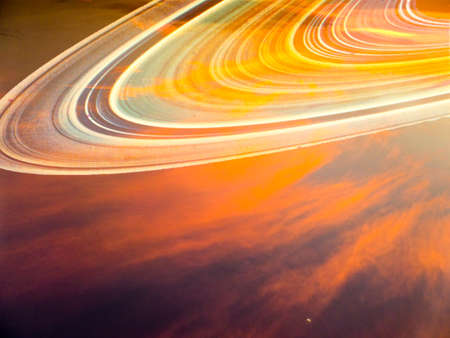 Saturn ring sunset in the evening, Elements of this image furnished by ...