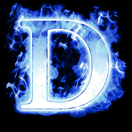 Letter A Blue Fire