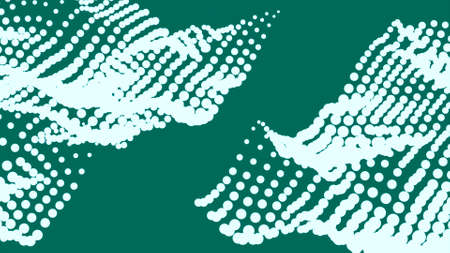 Dots move in waves on colored background. Design. White dots move in ...