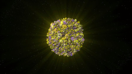 Energy spiral formed into ball in space. Motion. Glowing ball from ...