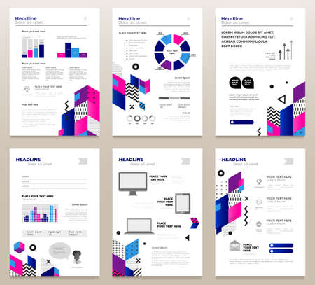 Presentation booklets - vector template a4 size pages with abstract ...