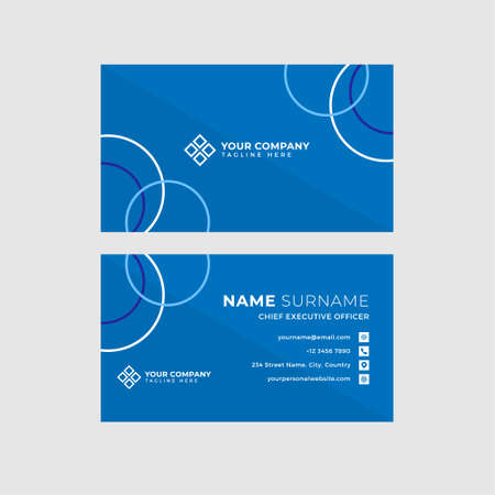 Professional two sided business card vector template with logo place ...