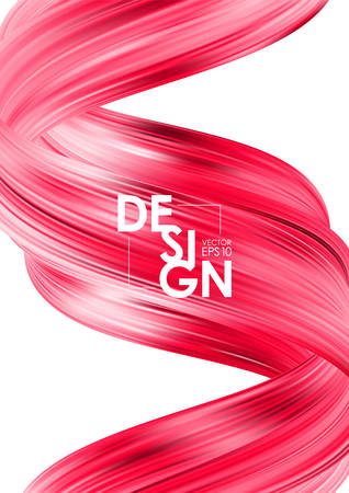 Modern red flow poster background. Abstract wave twisted liquid shape ...