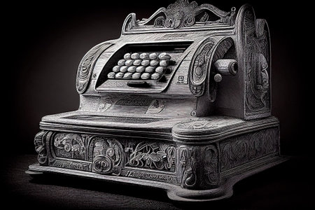 Photo of Antique vintage cash register - ID:1-198691077 - Royalty Free ...