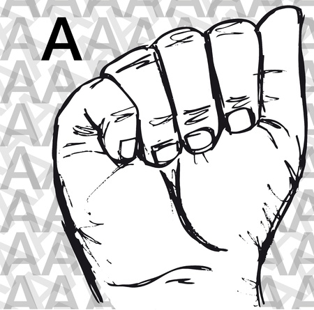 Vector of Sketch of Sign Language Hand - ID:12288513 - Royalty Free ...