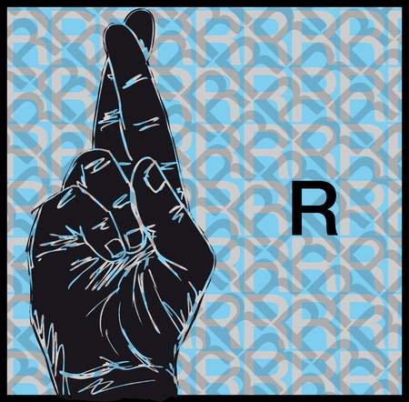 Vector of Sketch of Sign Language Hand - ID:1-13014216 - Royalty Free ...